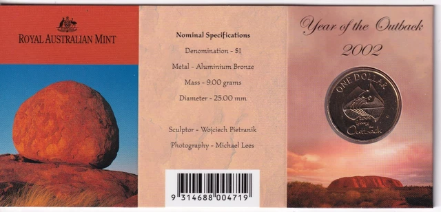 AUSTRALIA: 2002 $1 Coin Year Of The Outback C Canberra Mintmark ...