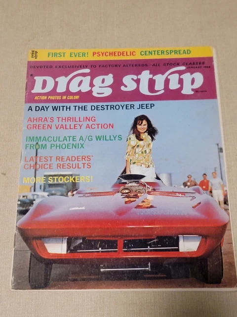 DRAG STRIP MAGAZINE Jan 1968 NHRA Red Barron Gasser Hot Rod Drag Racing ...
