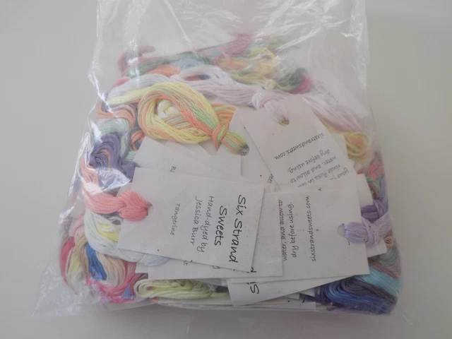 HUGE LOT OF Six Strand Sweets Jessica Burr cross stitch Hand Dyed Floss ...