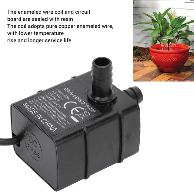 12V, 12V SUBMERSIBLE, Micro Submersible Pump DC 12V 4.5W 240L/H, 300Cm ...