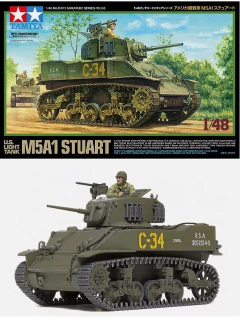 TAMIYA 32606 1/48 Scale US ARMY M5A1 Stuart Light Tank Overlord and ...