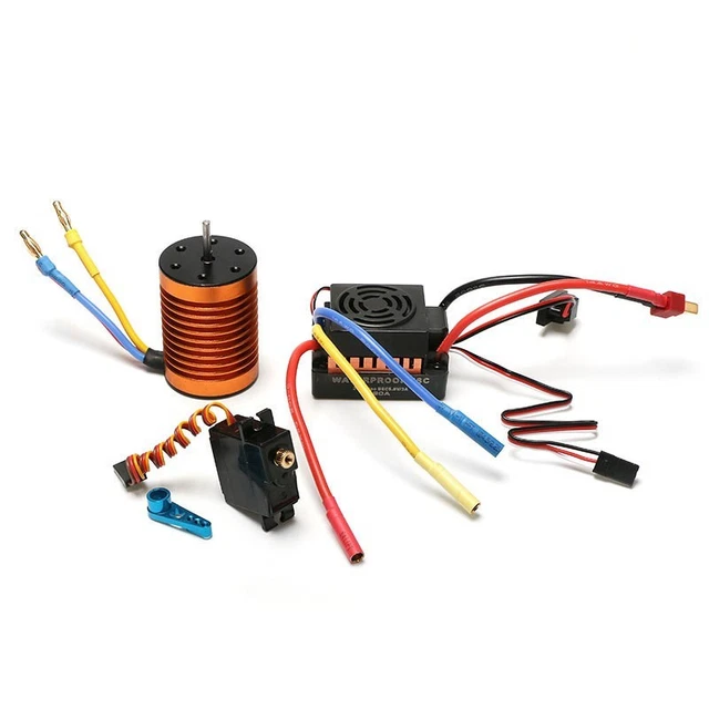 60A ESC AND 3650 Brushless Motor Metal Controller Kit for WLtoys RC ...