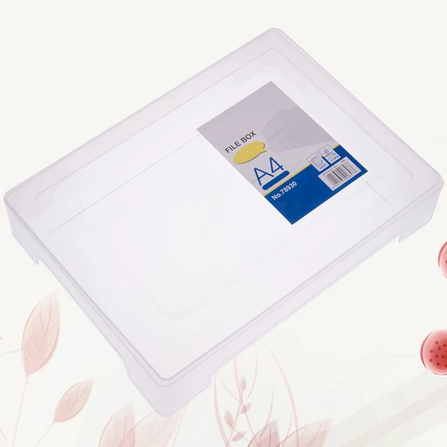 A4 FILE BOX Transparent Plastic File Box Folder Document Organizer File ...