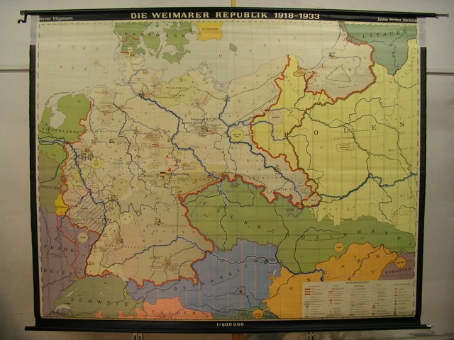 SCHOOL WALL MAP wall map school map Germany Weimar Republic 18-33 ...