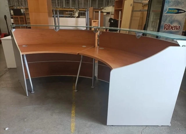 LARGE CURVED OFFICE reception counter and desk £130.00 - PicClick UK