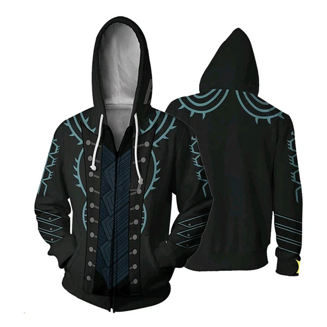 DMC DEVIL MAY Cry Vergil Hoodie Cosplay 3D Print Zipper Hooded Sweater ...