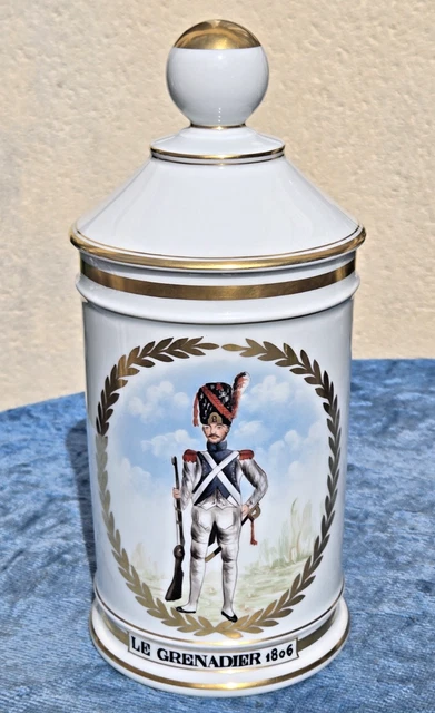 POT À PHARMACIE ancien en porcelaine de Paris/LE GRENADIER 1806/L. WARIN EUR 39,00 - PicClick FR