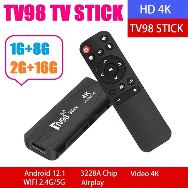 TV98 STICK 1G+8G Android12.1 2.4G 5G WiFi Android BOX 4K 60Fps Set-Top-B6217 EUR 25,61 - PicClick IT