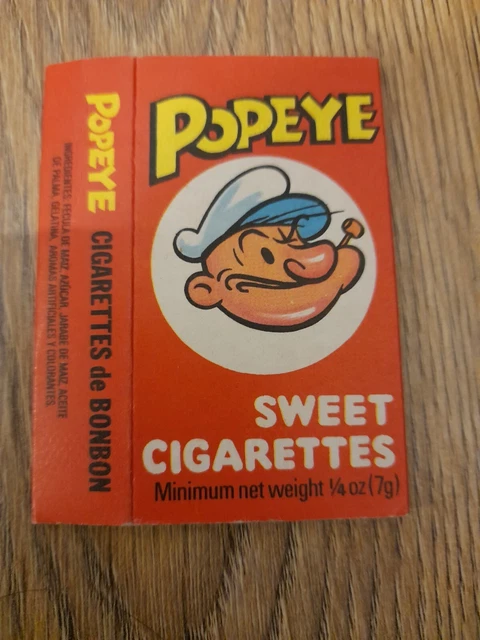 VINTAGE 1959 POPEYE Sweet Cigarettes Candy Sticks Box Sleeve Empty £1. ...
