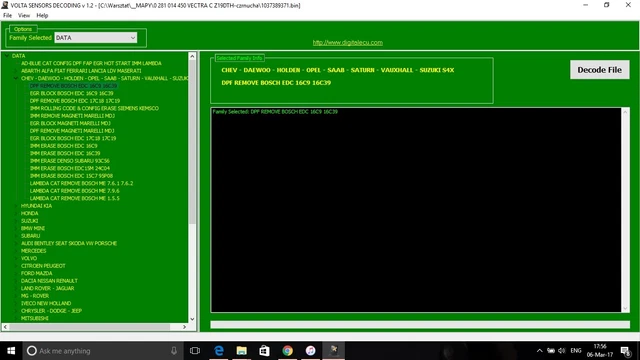 VOLTA 1.2 SENSOR Decoding Software ECU DPF OFF EGR OFF EUR 5,75 - PicClick FR