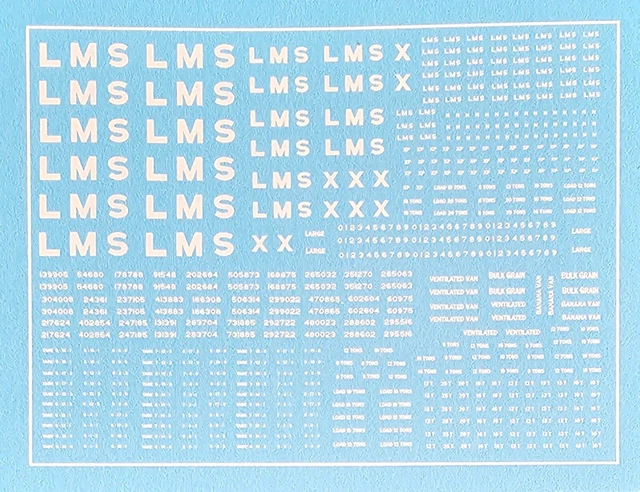 (2) MODELMASTER RAILWAY Waterslide Decals 2mm 2LM301 LMS WAGON LETTER ...