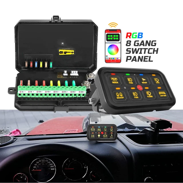 8 GANG RGB Switch Panel Wireless Bluetooth LED LIGHT BAR Circuit ...