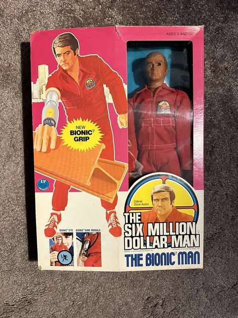 1977 BIONIC SIX Million $$ Man figure & Backpack radio, New Open Box ...