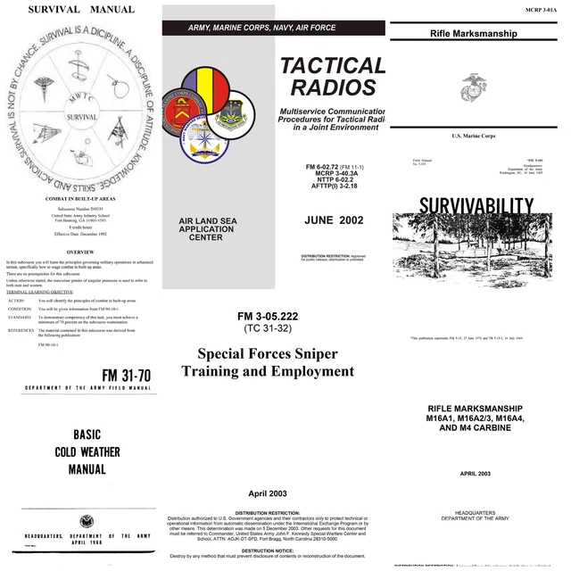 HUGE US ARMY Military Manuals Guns Combat Weapons Survival Radio 677 ...