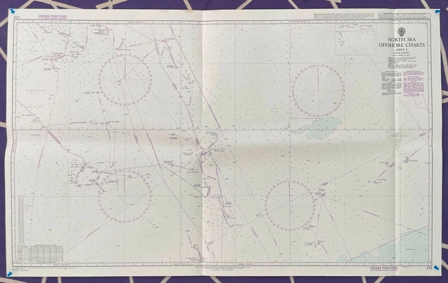 AMIRAUTÉ 272 NORD Mer Offshore Graphiques Feuille 8 Carte Vintage ...