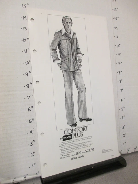 HAGGAR 1976 MEN'S clothing sales ad sheet COMFORT PLUS slacks jacket P3 ...
