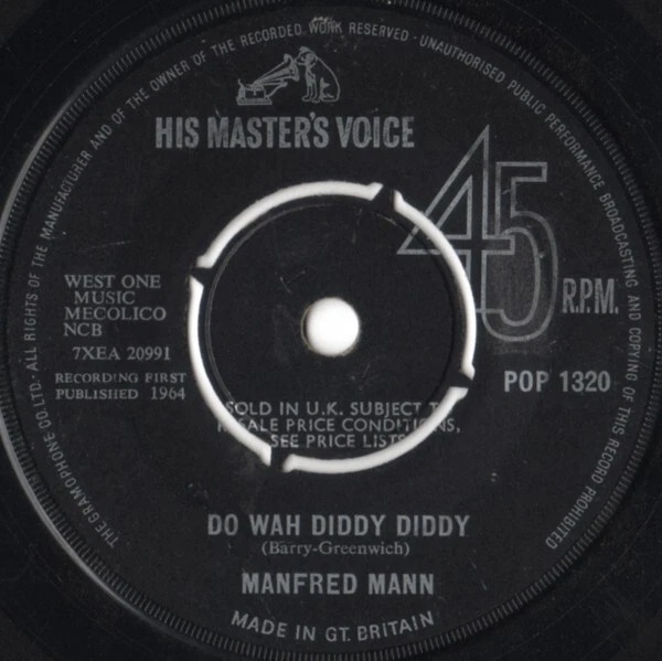 MANFRED MANN - Do Wah Diddy Diddy (7", simple, 4-P) EUR 12,22 - PicClick FR