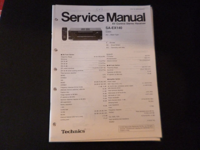ORIGINAL SERVICE MANUAL Schaltplan Technics SA-850 EUR 11,90 - PicClick DE