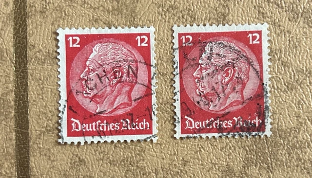 BRIEFMARKE DEUTSCHES REICH 12 Pfenning - Hindenburg Medaillon Braun EUR ...