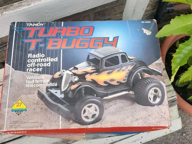 VINTAGE TANDY TURBO T-Buggy Radio Controlled Off Road Racer In Box £35. ...
