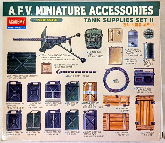 ACADEMY 1383 AFV Miniature Accessories Tank Supplies Set II 1:35 ...