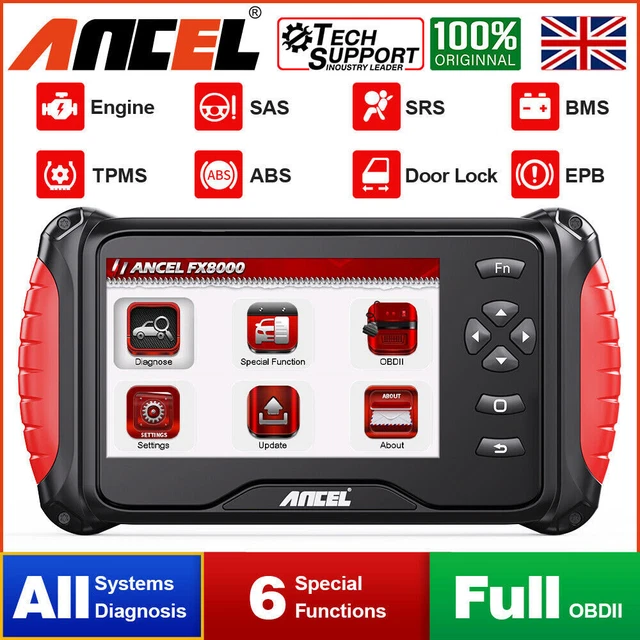 ANCEL FX8000 OBD2 Scanner Car All System Diagnostic Scan Tool OIL EPB SAS TPMS £199.99 - PicClick UK