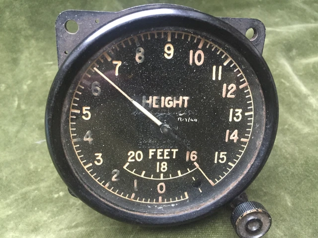 WW2 RAF COCKPIT Altitude Indicator Instrument, Dated 1940 AM Issue ...