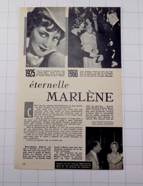 1961 MARLÈNE DIETRICH, Eternelle Marlène (7pages) EUR 5,95 - PicClick FR