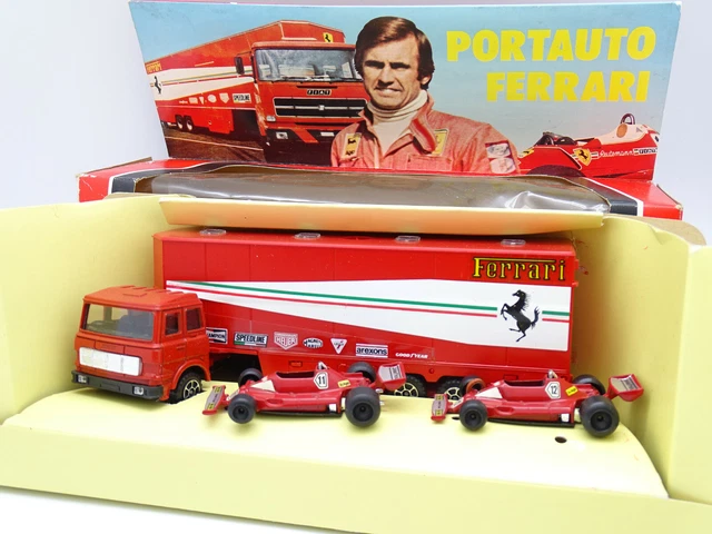 POLISTIL 1/55 - Fiat Remorque Motorhome Portauto Ecurie Ferrari + 2 F1 ...