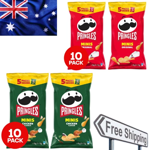 2 X 5PK Pringles Minis Snack Pack 95g Mini Potato Crisps Pantry Chips ...