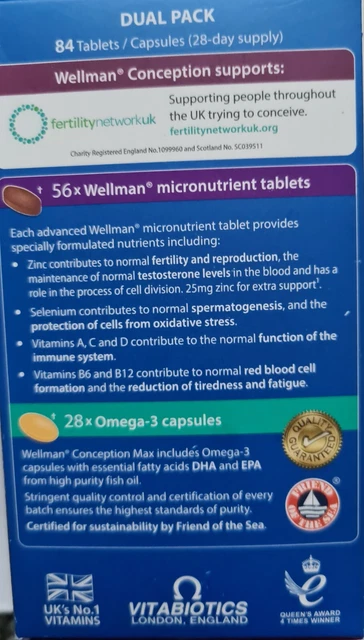 VITABIOTICS WELLMAN CONCEPTION Max - 56 Tablets + 28 Capsules £19.99 ...