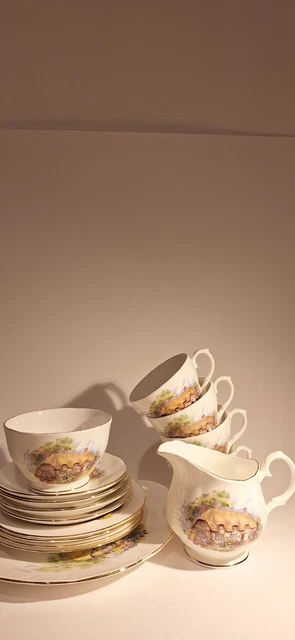 VINTAGE ROYAL SUTHERLAND Fine Bone China Tea Set £98.77 - PicClick UK