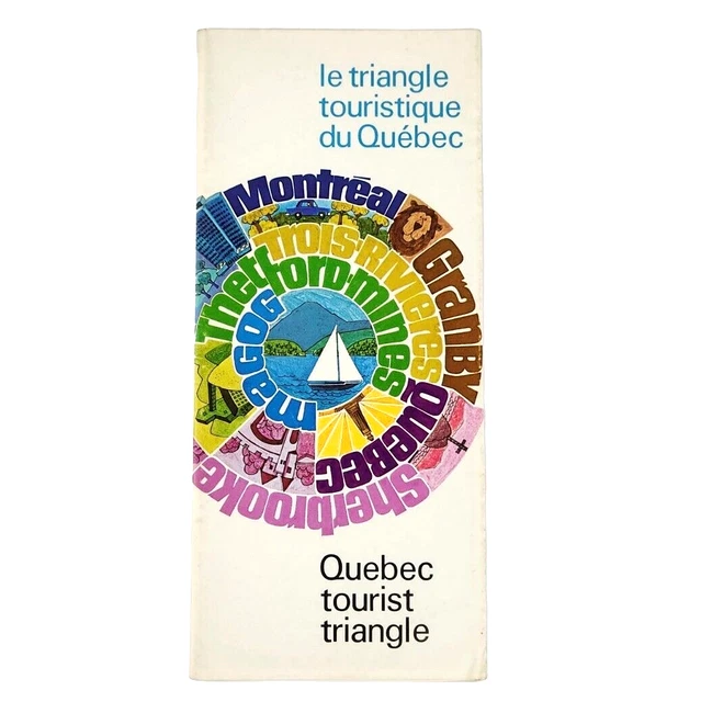 QUEBEC TOURIST TRIANGLE Brochure Map Retro Tourist Guide Vintage 1970s ...