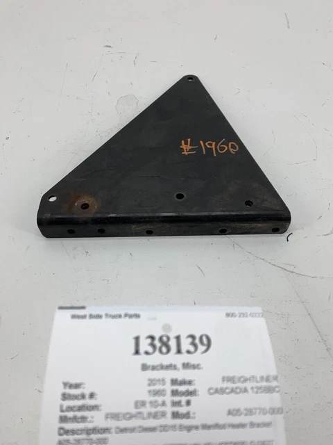 DETROIT DIESEL DD15 Engine Manifold Heater Bracket A05-28770-000 EUR 37 ...