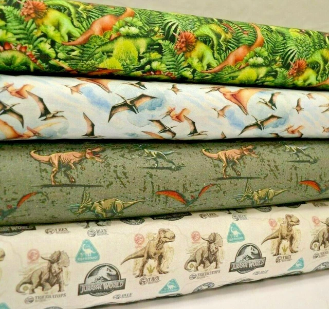 JURASSIC PARK WORLD Dinosaurs T-Rex 100% Cotton Dress Craft Fabric ...