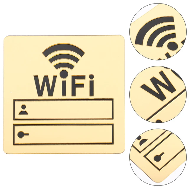 SEGNALETICA WI-FI SEGNO Di Password Internet Wifi Acrilico Dell'hotel ...