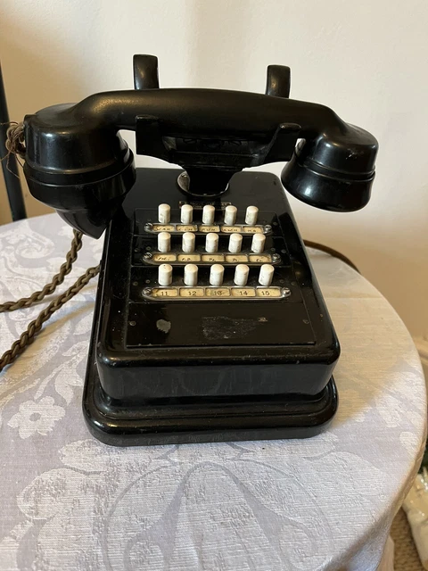 VINTAGE BLACK PUSH Button Phone/Internal Metal / Bakelite Black £39.95 ...