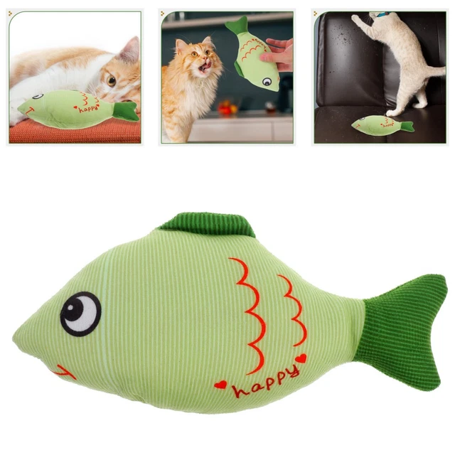 CAT PLUSH TOY Fish Interactive Cat Chew Toy Realistic Fish Toy for Pets ...
