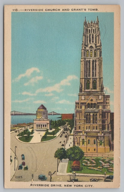 LINEN~RIVERSIDE CHURCH AND Grant's Tomb~Riverside Drive~New York City ...