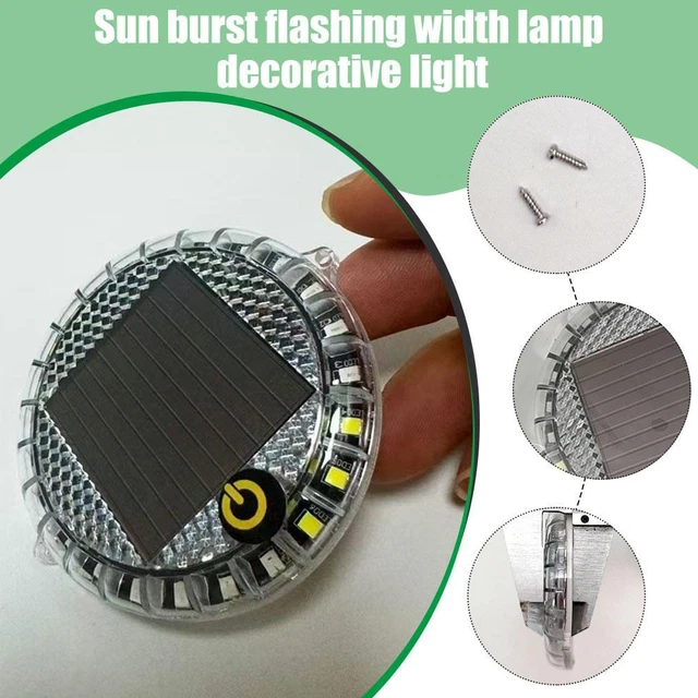 WARNING LIGHT SOLAR LED Intelligent Sensor Safety Lamp Colorful LED ...