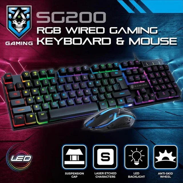 KEYBOARD AND MOUSE Set LED Wired Gamer RGB Wired Gaming SG200 $40.00 ...