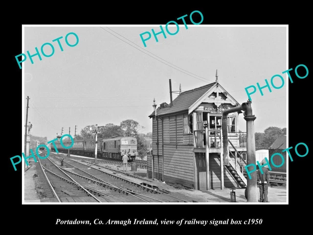 OLD LARGE HISTORIC PHOTO SHANTONAGH JUNCTION IRELAND, RAILWAY SIGNAL ...