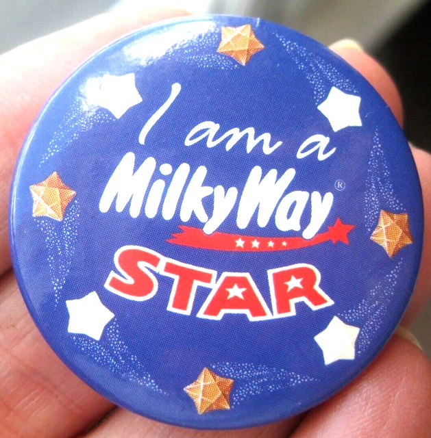 MILKY WAY CHOCOLATE bar vintage rarity 1990s promotional 38mm pin BADGE ...