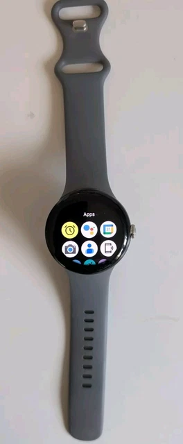 GOOGLE PIXEL WATCH 41mm Polished Silver Case with Charcoal Active Band ...