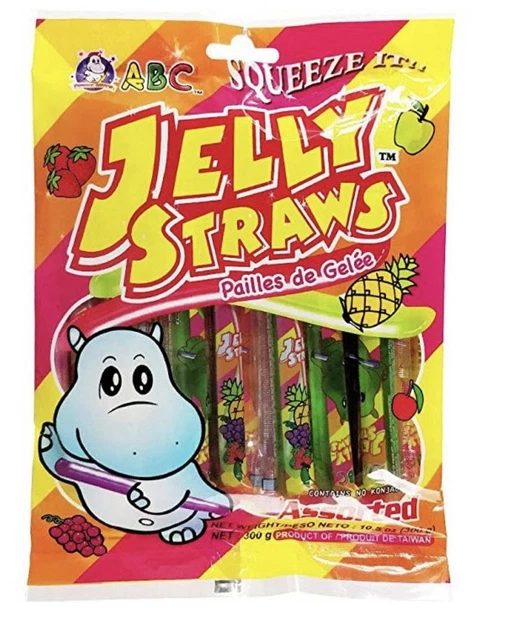 FUNNY HIPPO JELLY Straws Fruit Assorted 300g Pack £4.37 - PicClick UK