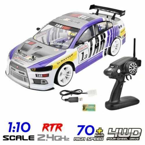 1/10 SCALE 70KM/H High Speed 4WD RC Racing Car 2.4GHz RC Drift Vehicle ...