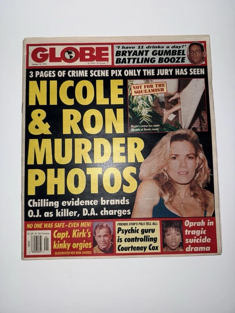 OJ SIMPSON, NICOLE Brown and Ron GLOBE Magazine, October 10, 1995 ...