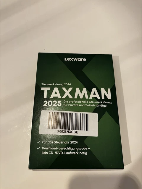TAXMAN 2025 STEUERSOFTWARE Steuererklärung für 2024 EUR 29,75 - PicClick DE