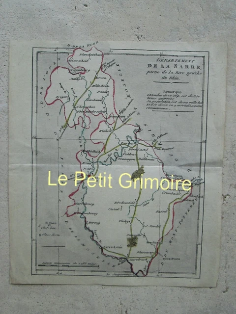 MAP OF THE SAAR circa 1800. $46.81 - PicClick