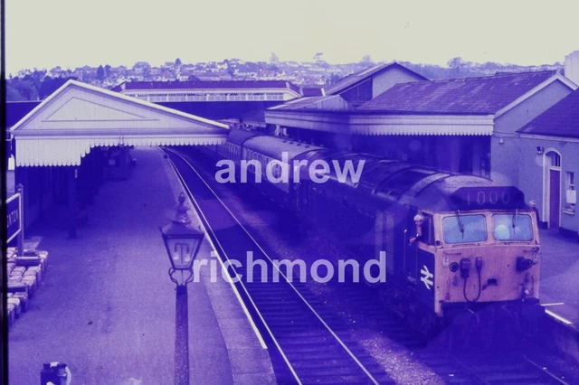 CLASS 50 DIESEL Locomotive & Train Paignton 1970s Original 35mm Slide ...